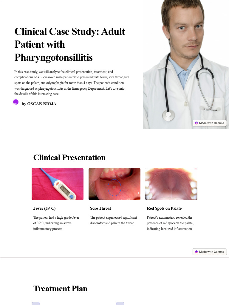 Clinical Case Study Adult Patient With Pharyngotonsillitis | PDF ...