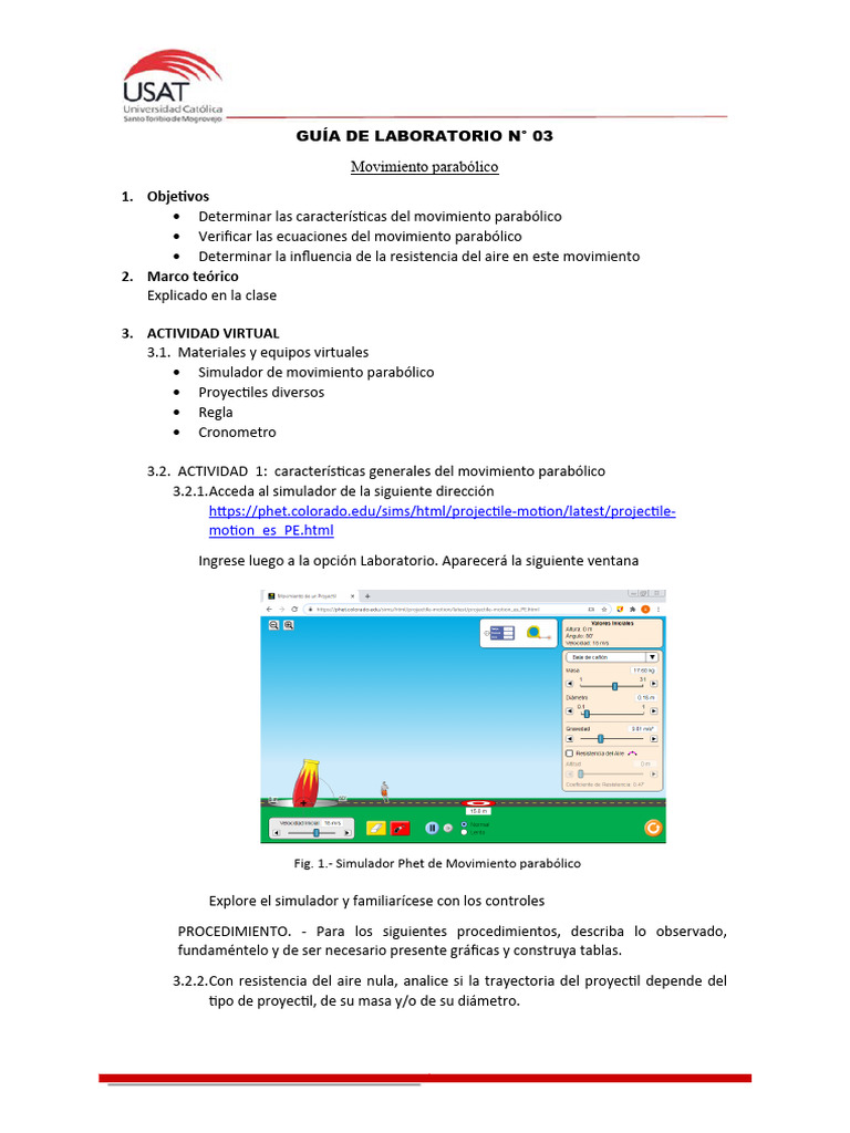 LABORATORIO 03 - Movimiento Parabolico | PDF | Velocidad | Mecánica
