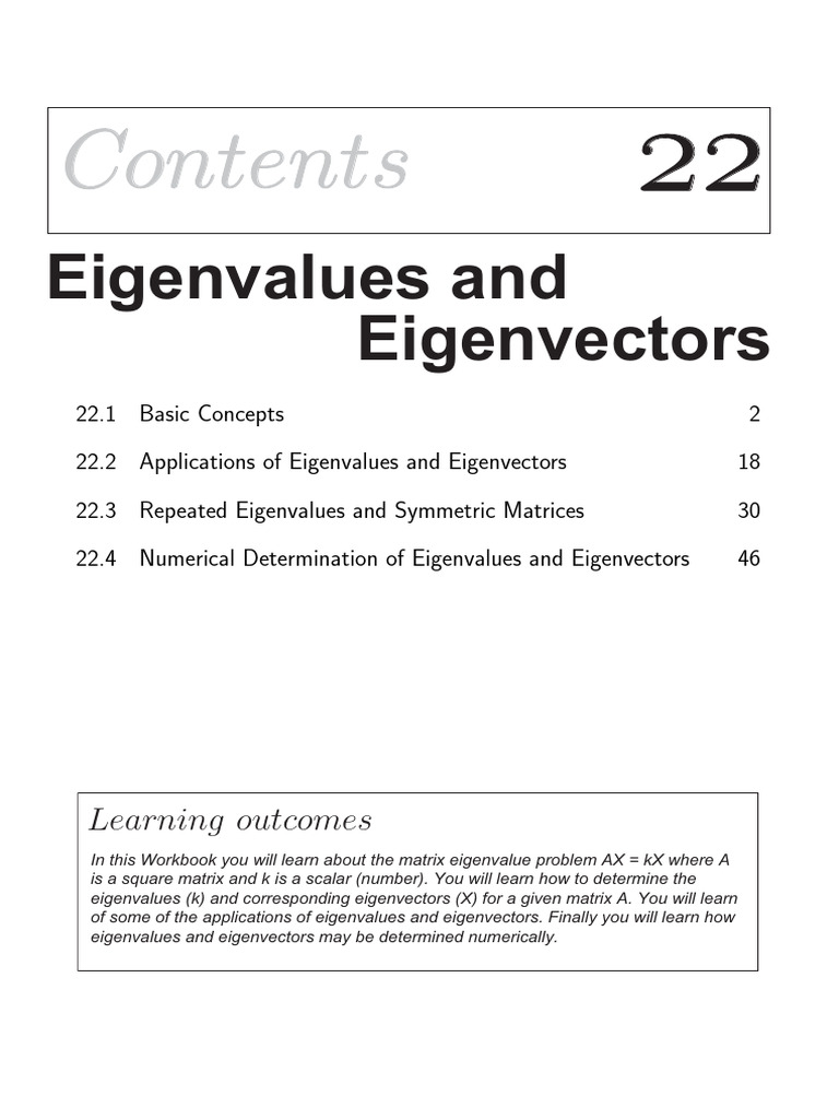 Helm Workbook 22 Eigenvalues And Eigenvectors Pdf Eigenvalues And Eigenvectors Matrix