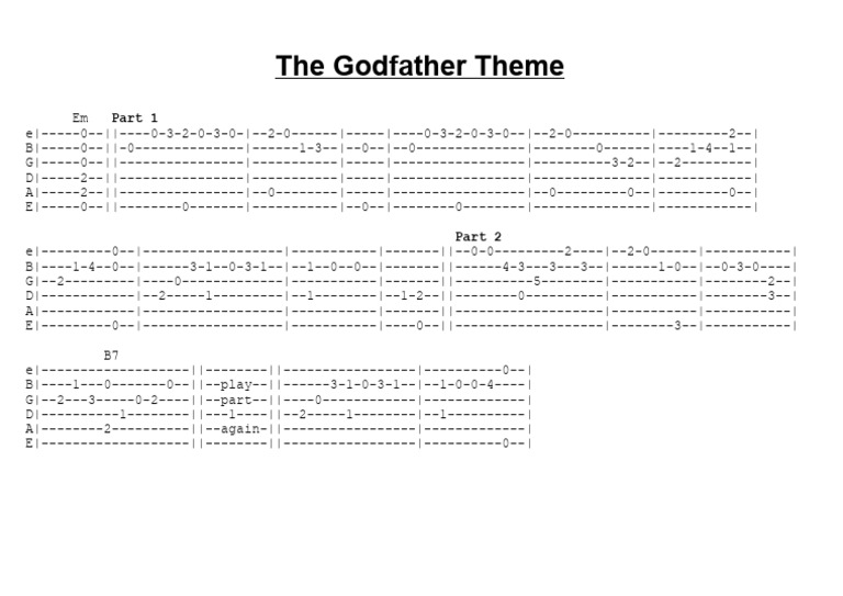 The Godfather Theme Fingerstyle TAB | PDF