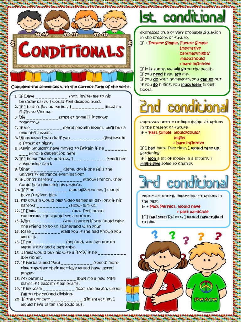 Conditionals Revision Fun Activities Games Grammar Guides 11805 | PDF ...