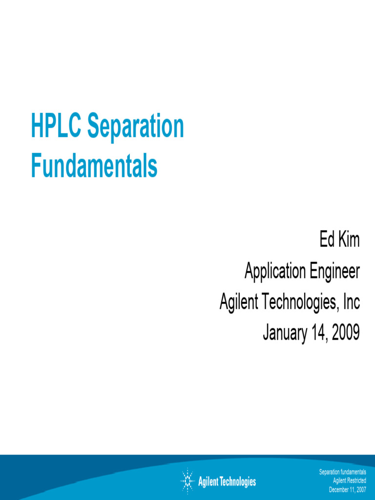 HPLC Separation Fundamentals - 011409 | PDF | Chromatography | High ...