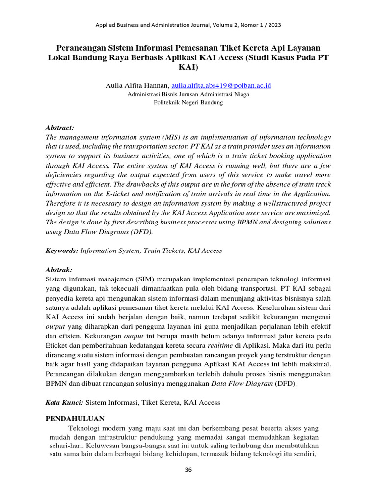 Perancangan Sistem Informasi Pemesanan Tiket Kereta Api Layanan Lokal ...