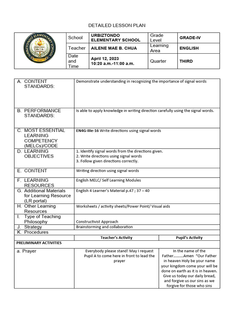 Lesson Plan Template Ailene | PDF | Cakes | Baking