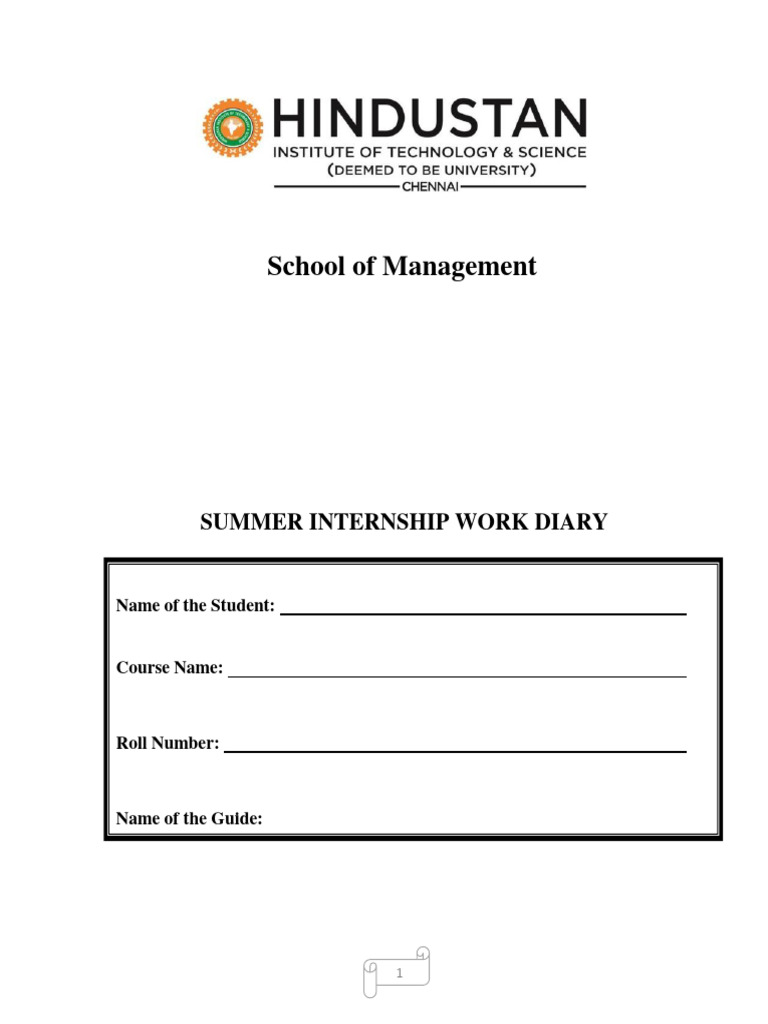 Internship Diary | PDF