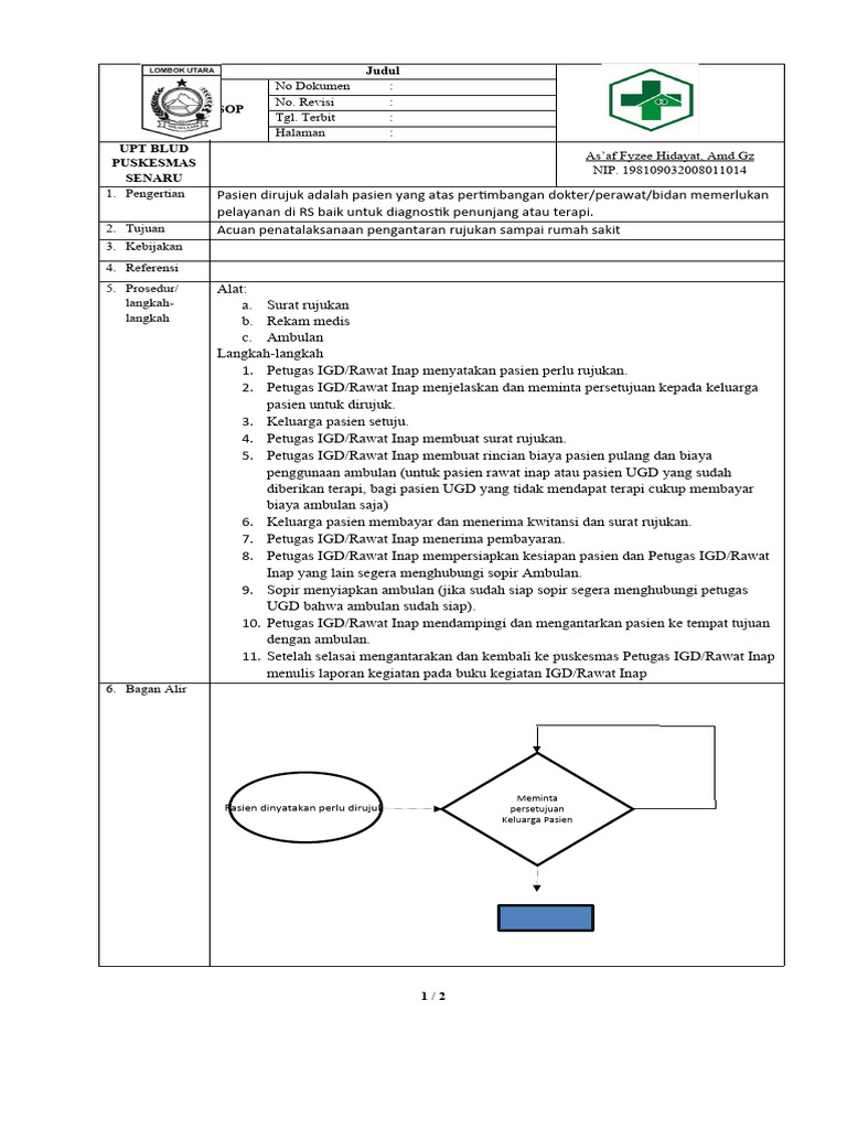 SOP Prosedur Rujukan | PDF