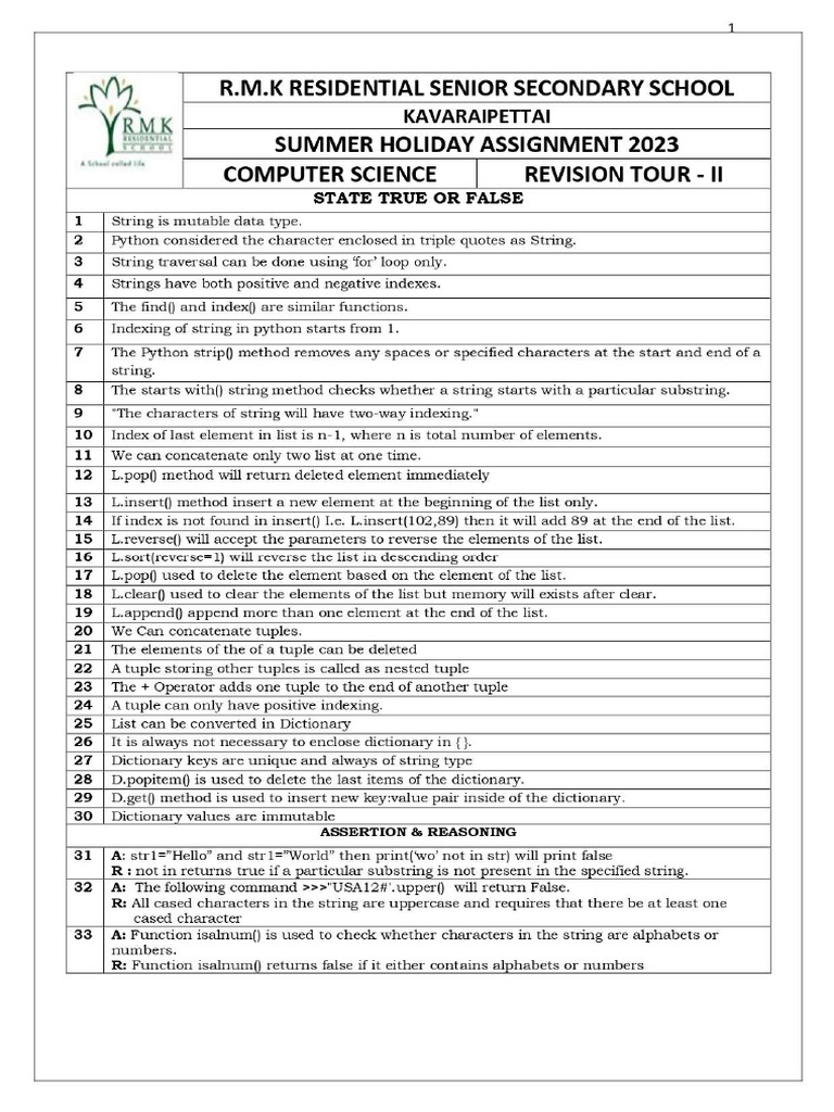 Cs Holiday Work2 | PDF