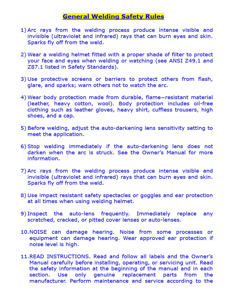 Essential Welding Safety Guidelines | PDF | Welding | Construction
