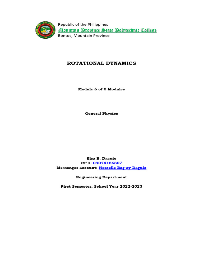 Rotational Dynamics | PDF | Rotation Around A Fixed Axis | Torque