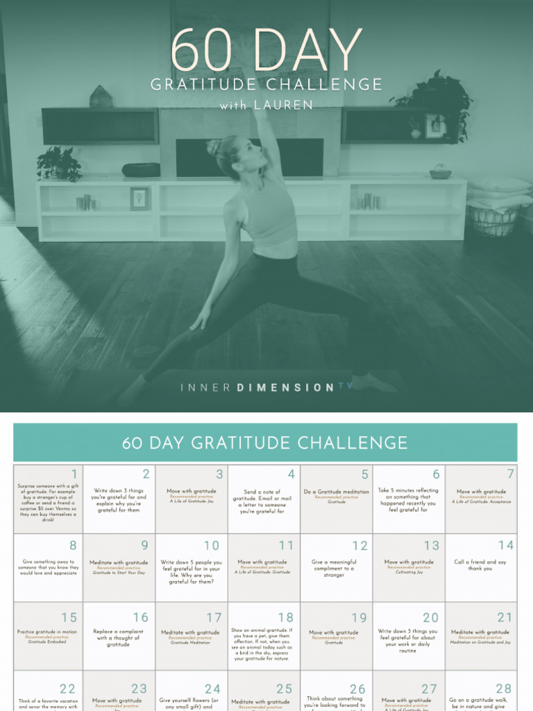 Calendar 60 Day Gratitude Challenge | PDF