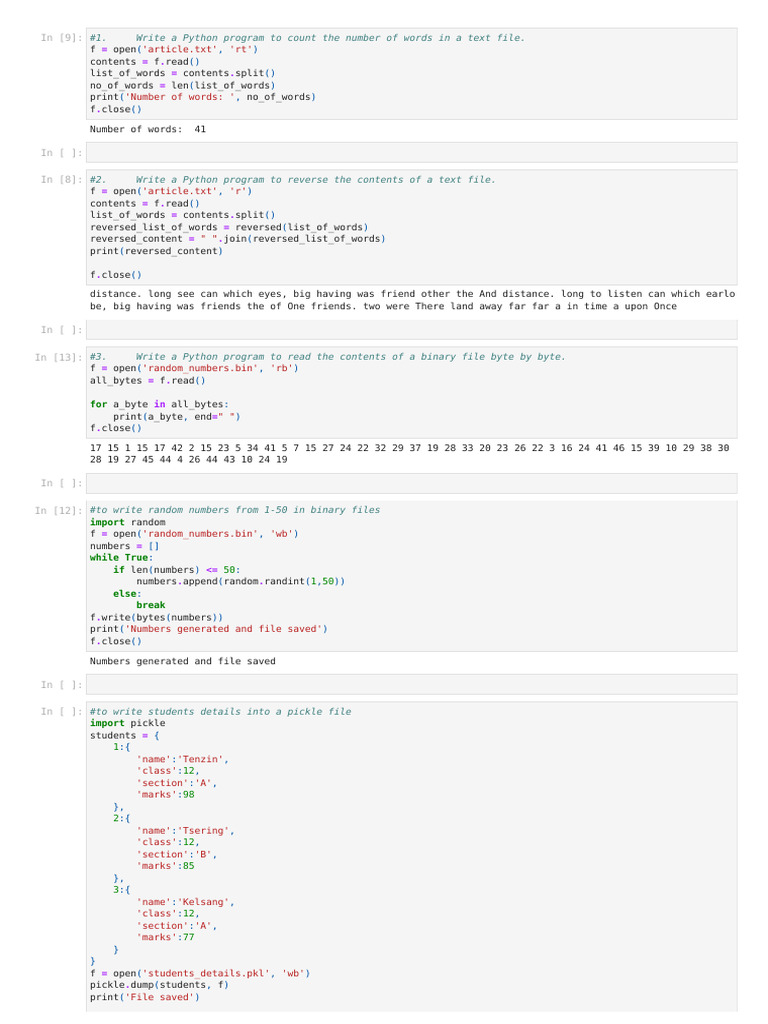 File Handling Assessment Test Solution | PDF | Text File | Software ...