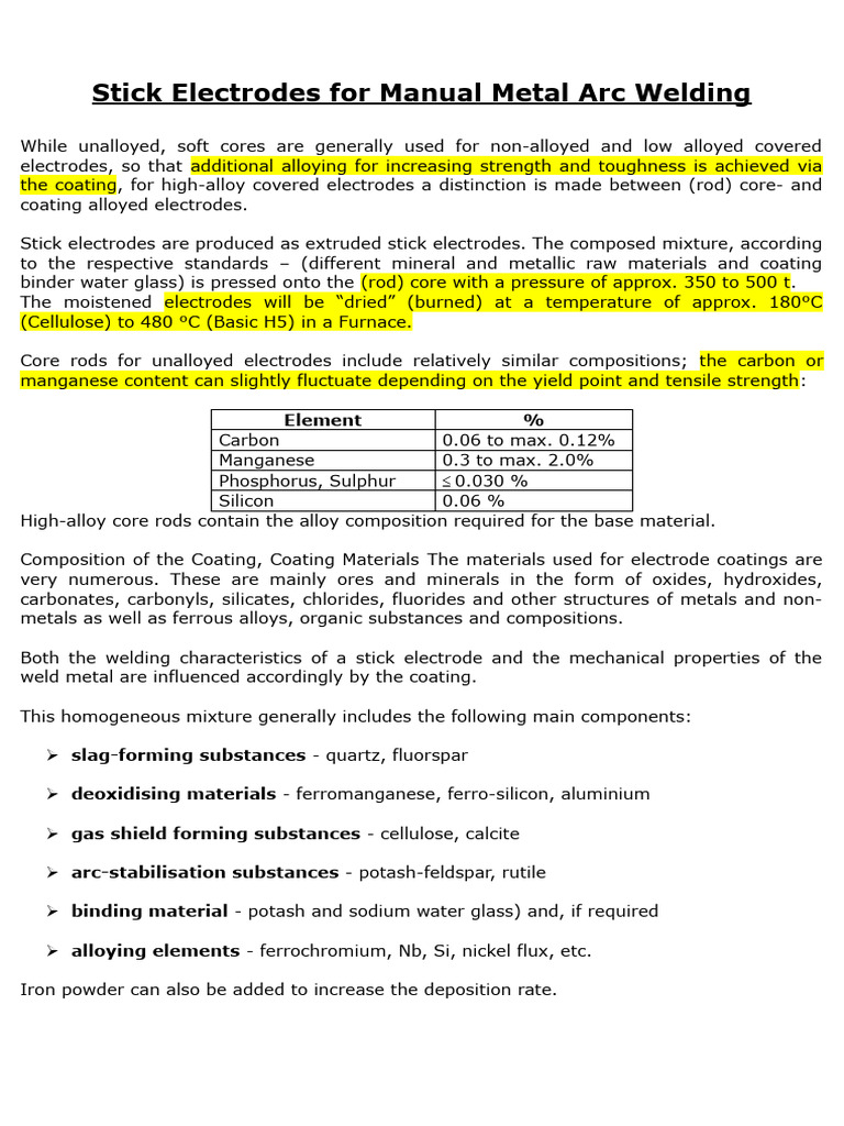 MMAW - Smaw Fillers | PDF | Construction | Welding