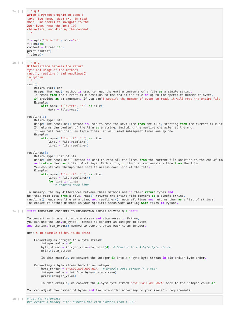Second File Handling Test 1 Pdf Text File Computer File 0115