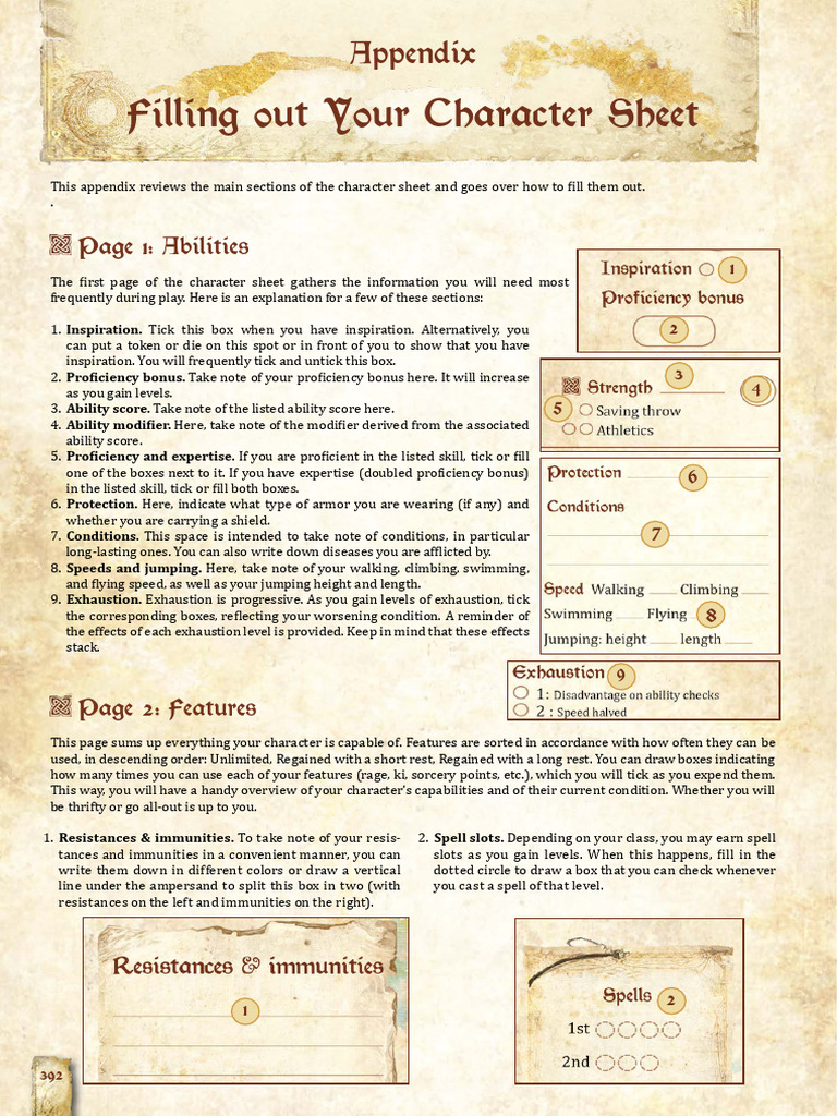 Guide to Completing Character Sheets | PDF | Language Arts & Discipline ...