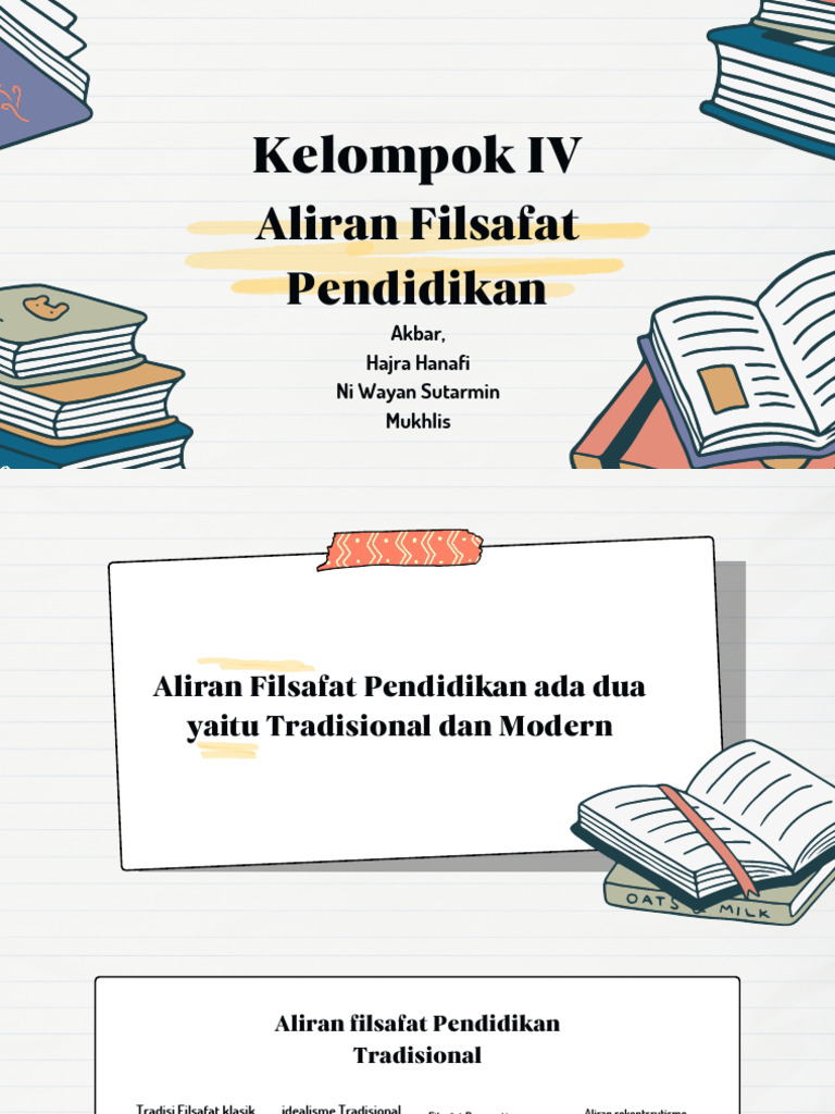 Presentasi Kelompok IV Aliran Aliran Filsafat Pendidikan | PDF