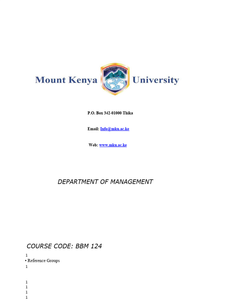 BBM 124 Principles of Marketing | PDF | Marketing | Behavior