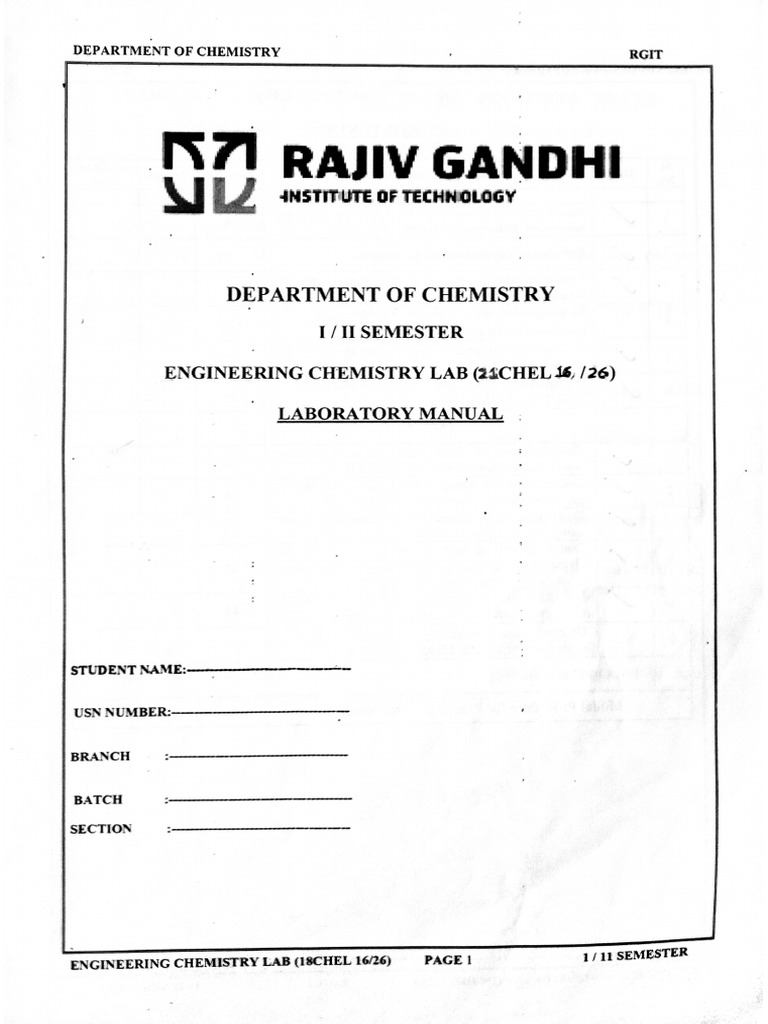 Chemistry Manual | PDF