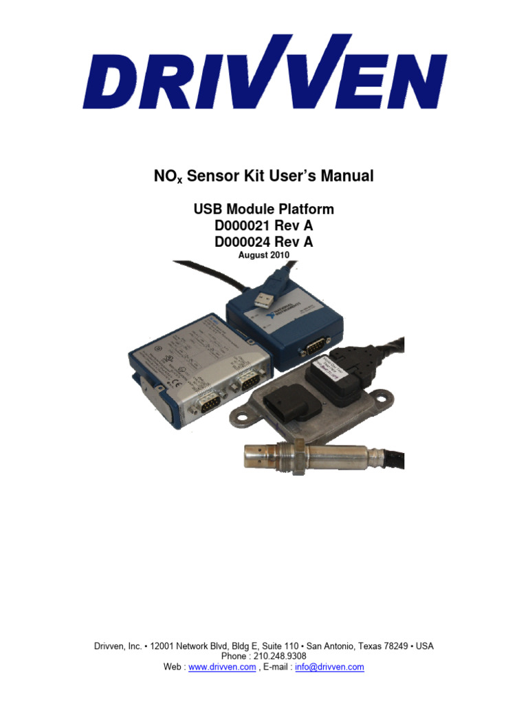 Nox Sensor Kit User S Manual | PDF | Usb | Installation (Computer Programs)