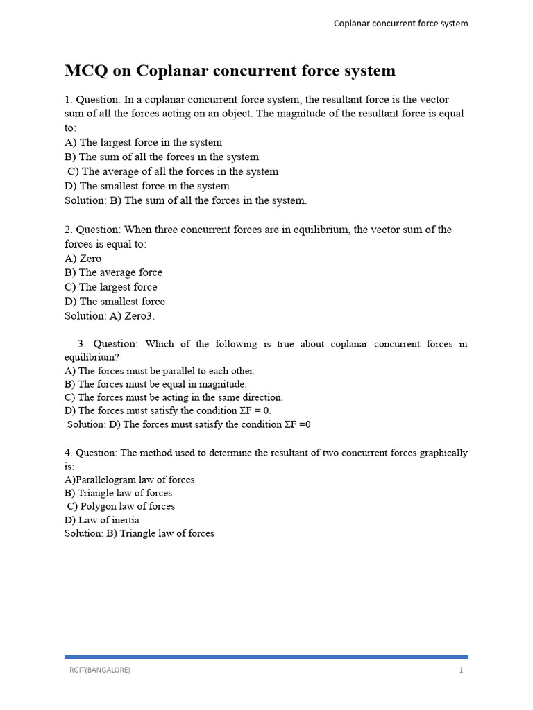 MCQ Wors | PDF | Force | Euclidean Vector