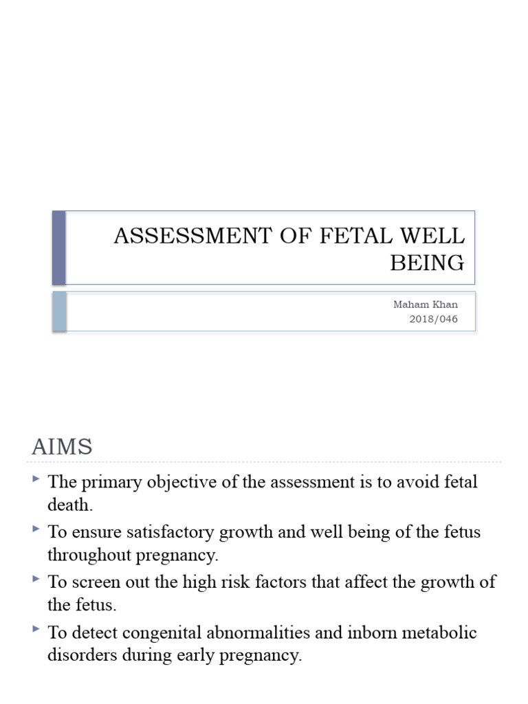 Fetal Well-Being Assessment Techniques | PDF | Fetus | Pregnancy