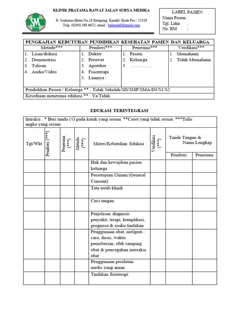 Form Edukasi Pasien | PDF