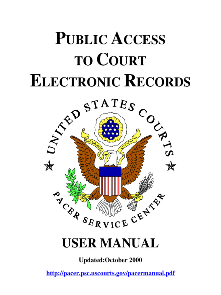 PACER User Manual for Court Records | PDF | World Wide Web | Internet & Web