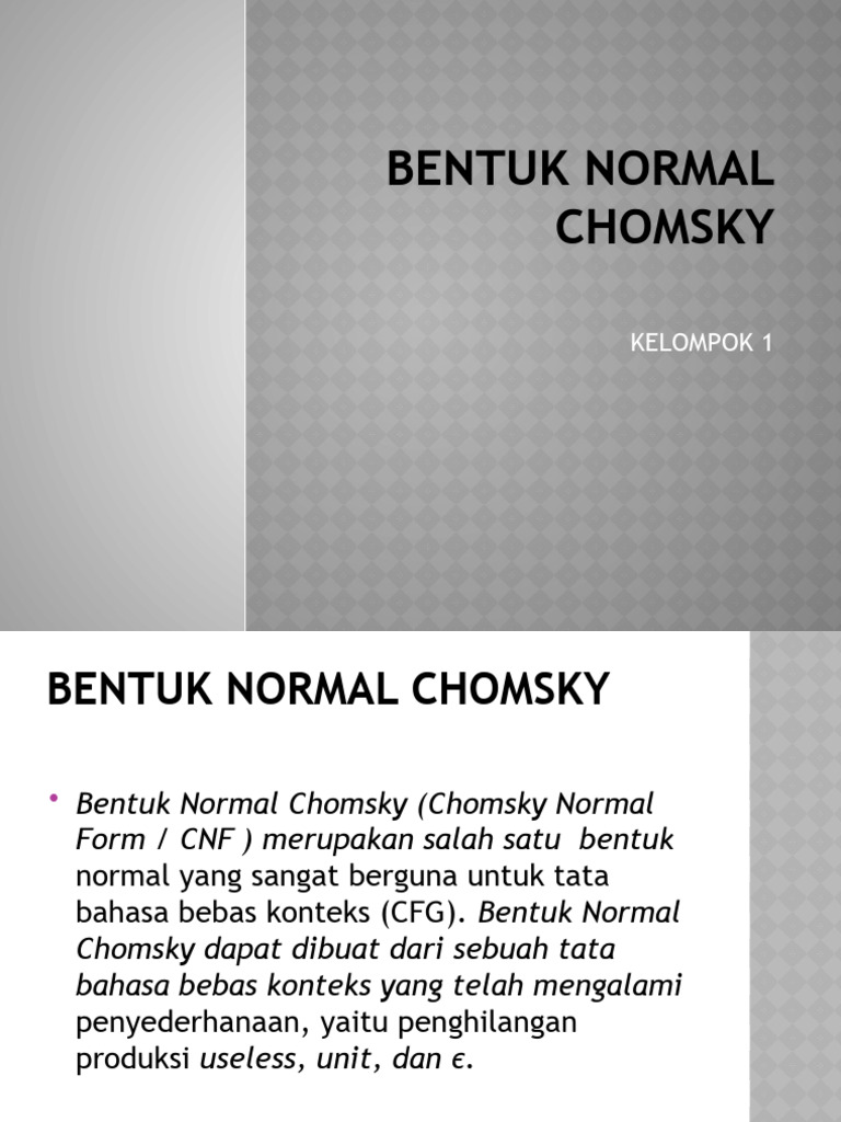 Bentuk Normal Chomsky | PDF