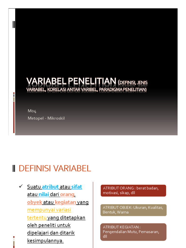 Metopen - 3 Variabel Penelitian | PDF