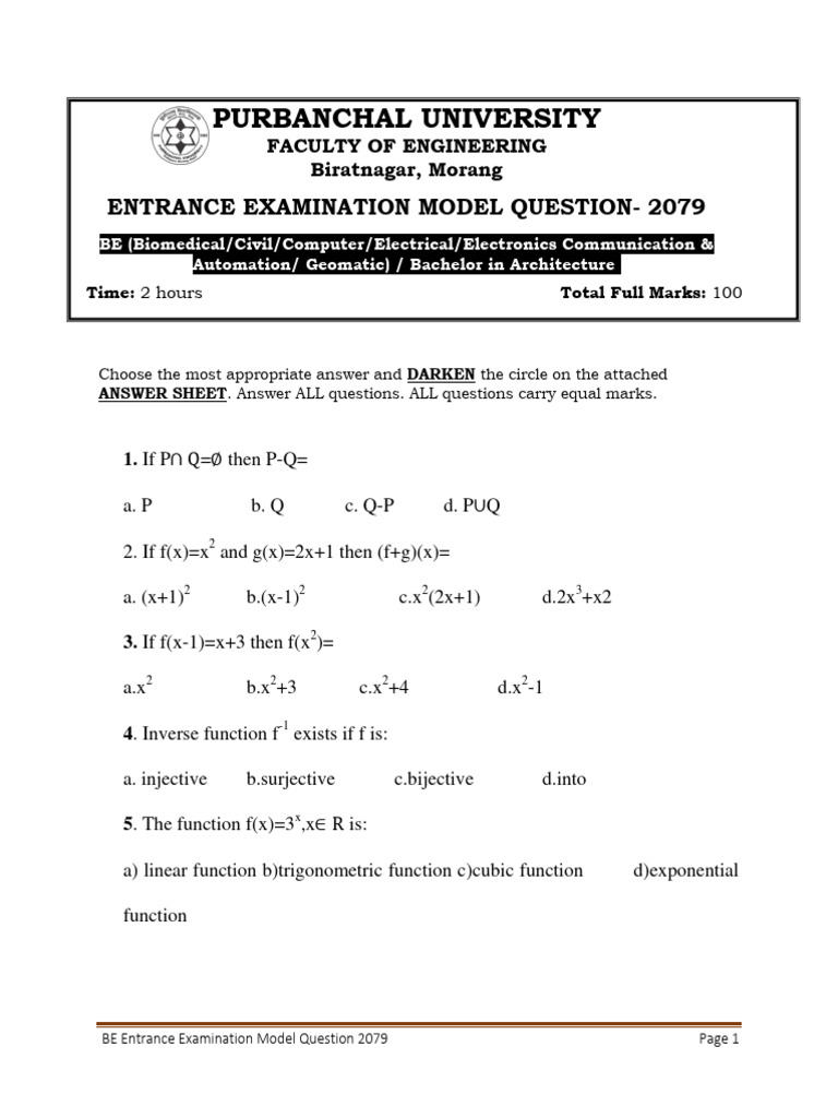 Model Question of BE Programs | PDF | Waves | Electron