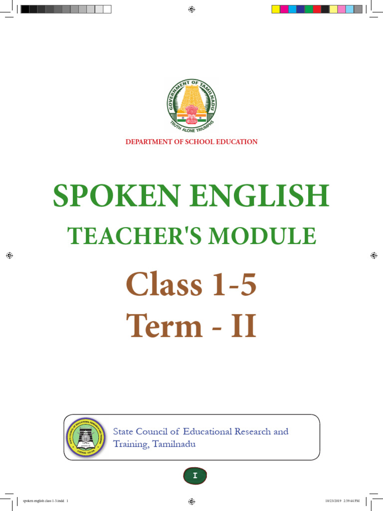 Spoken English Class 1 5 Combined Book Pdf Teachers Literacy