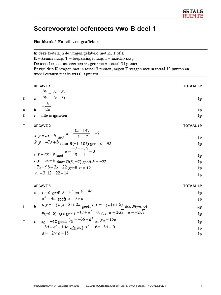Oefentoets h1 Scorevoorstel | PDF