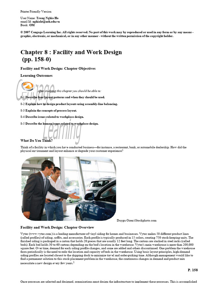 Chapter 8 - Facility and Work Design | PDF | Human Factors And ...