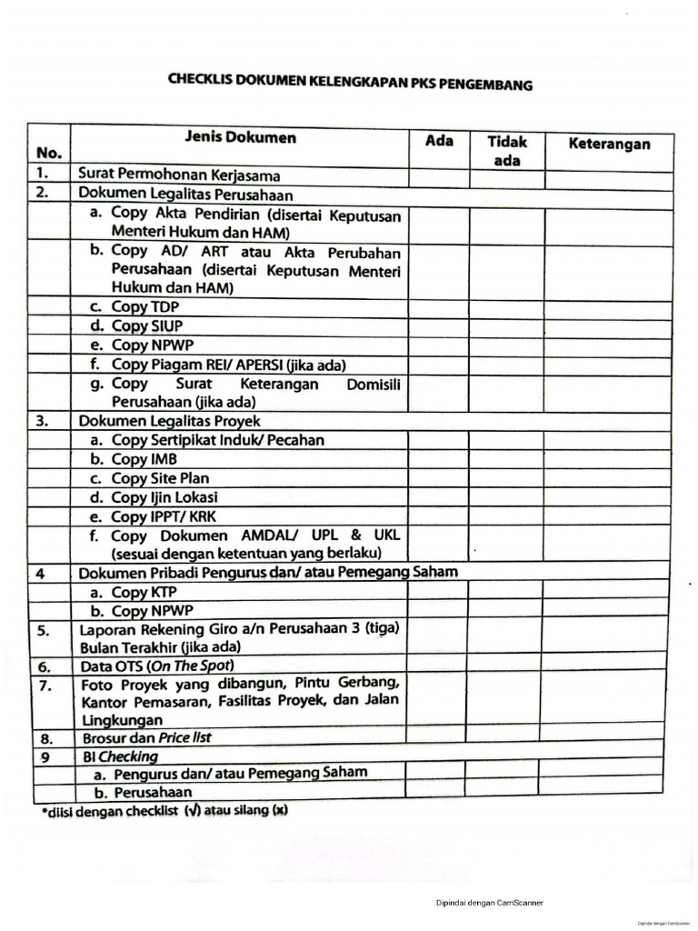 Cheklist Data PKS | PDF