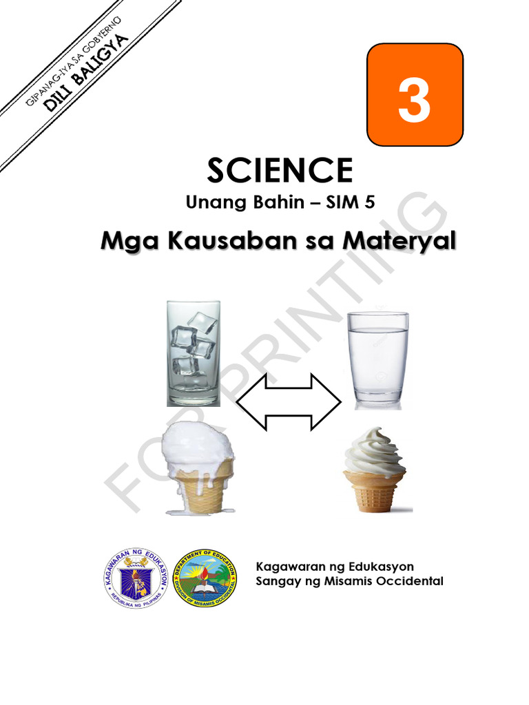 Science3 q1 Sim5 Kausaban-Materyal v5 | PDF
