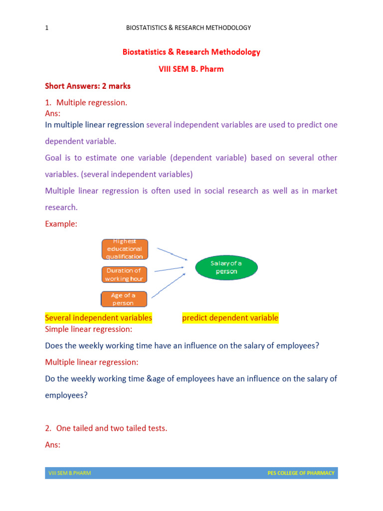 Bio Stata Question Answers 2 Marks Pdf Mann Whitney U Test Statistics