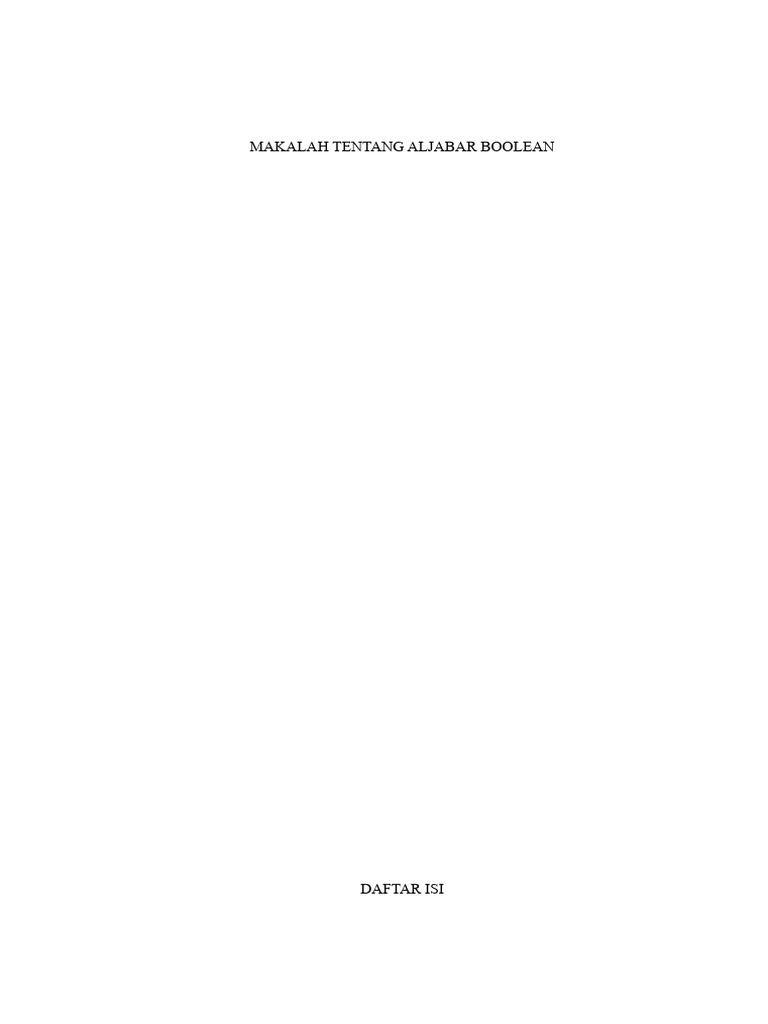 Aljabar Boolean dan Gerbang Logika | PDF