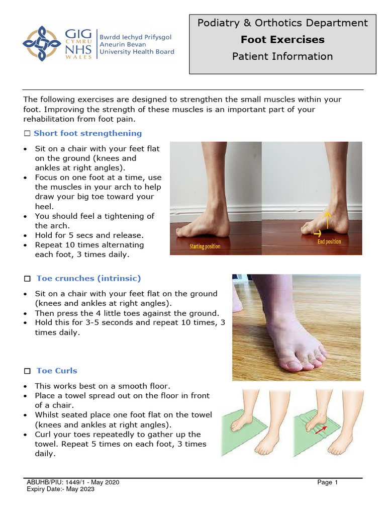 Ejercicios de Pie | PDF | Foot | Toe