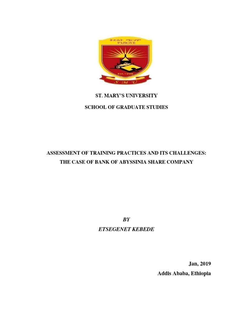 Etsegenet Kebede Final Thesis | PDF | Evaluation | Goal