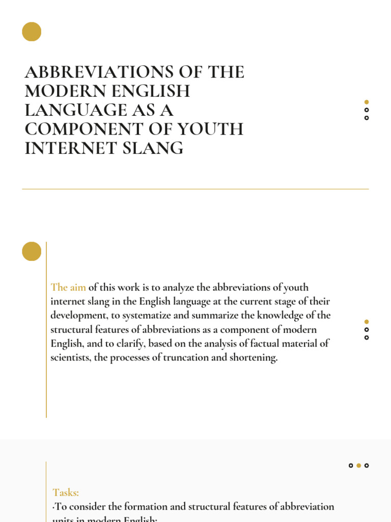 Abbreviations of The Modern English Language As A Component of Youth Internet Slang | PDF ...