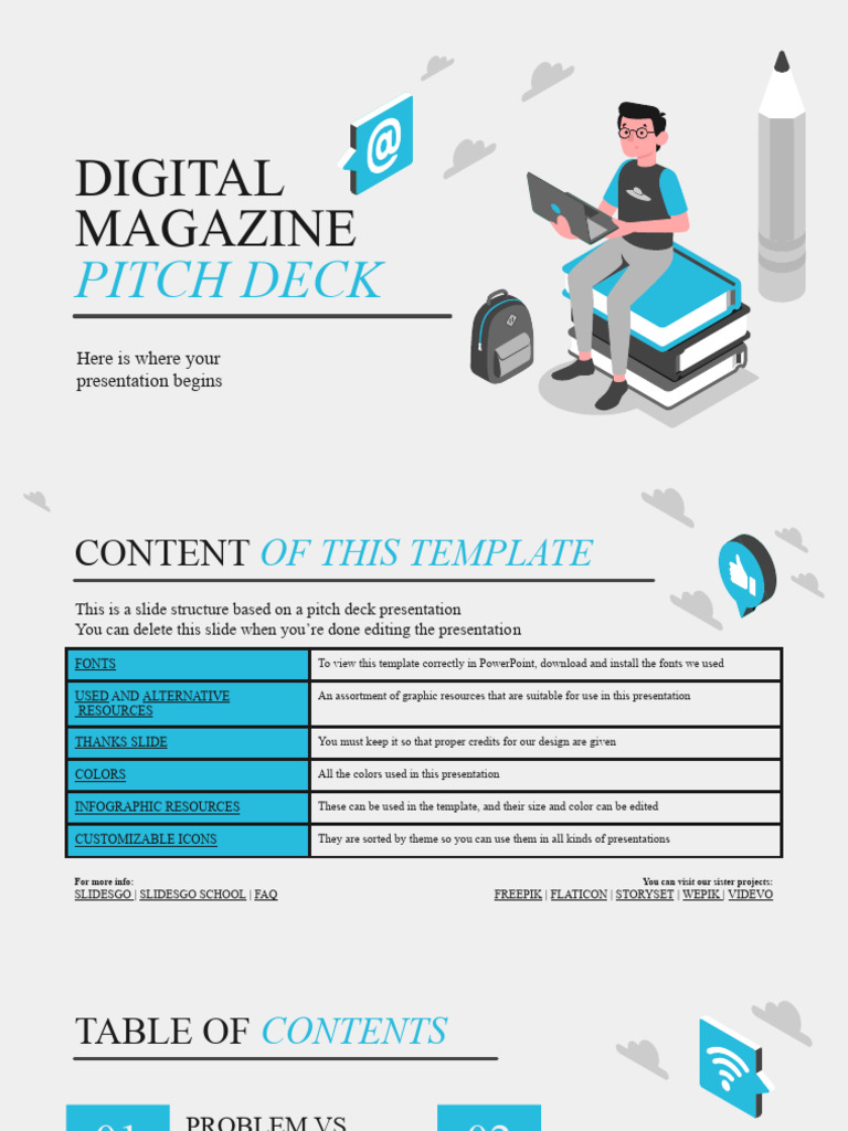 Digital Magazine Pitch Deck Template | PDF | Planets | Planets In Astrology