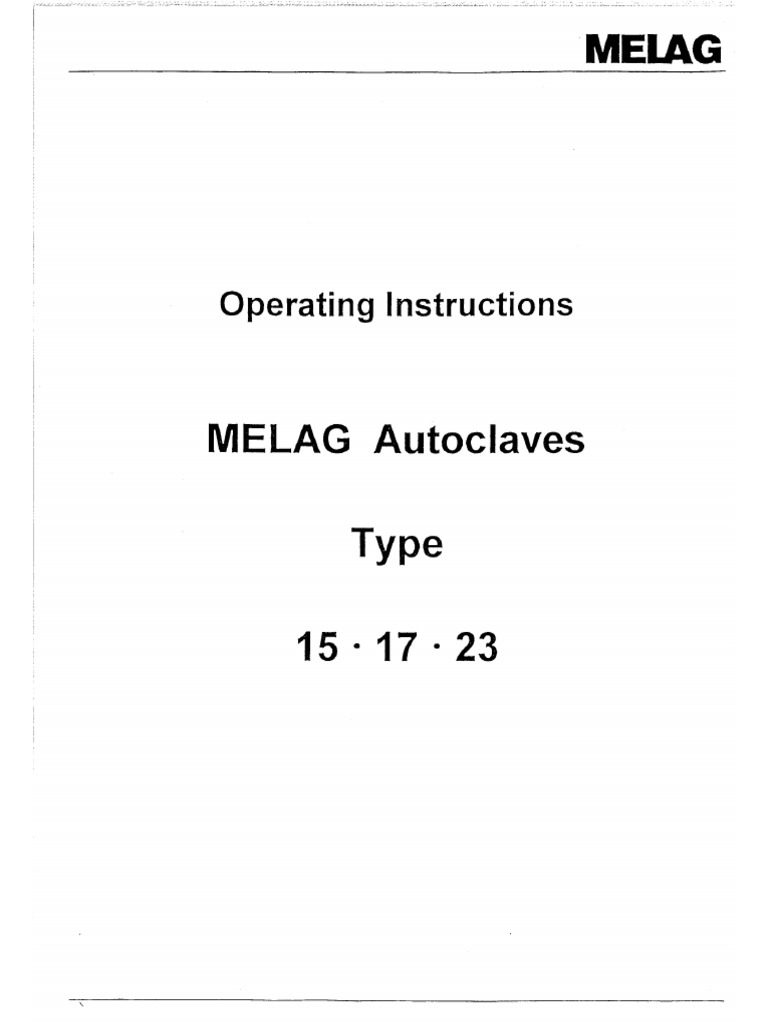 Melag 15-17-23 - User Manual | PDF