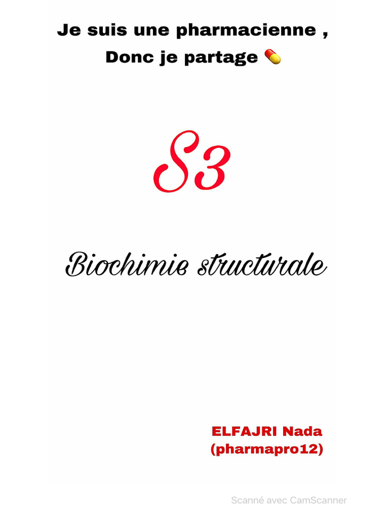 Biochimie Structurale - ELFAJRI Nada | PDF