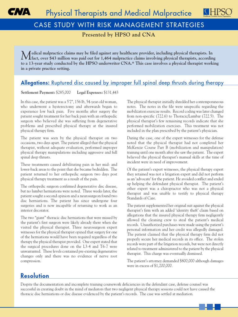 Malpractice 1 | PDF | Physical Therapy | Therapy