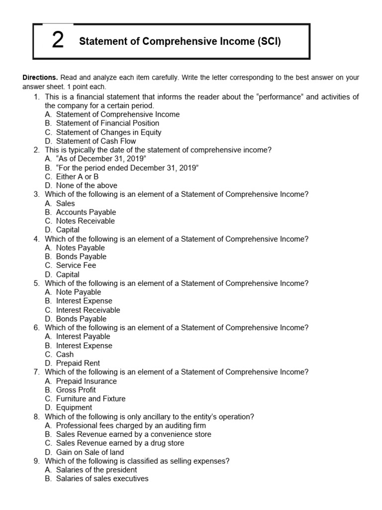Single-Step Statement of Comprehensive Income | PDF | Income Statement ...