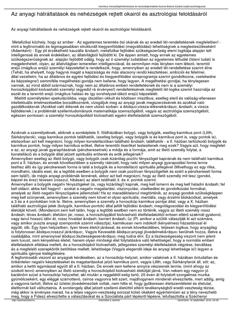 Az Anyagi Hátráltatások És Nehézségek Rejtett Okairól És Asztrológiai ... Az Anyagi Hátráltatások És Nehézségek Rejtett Okairól És Asztrológiai ...