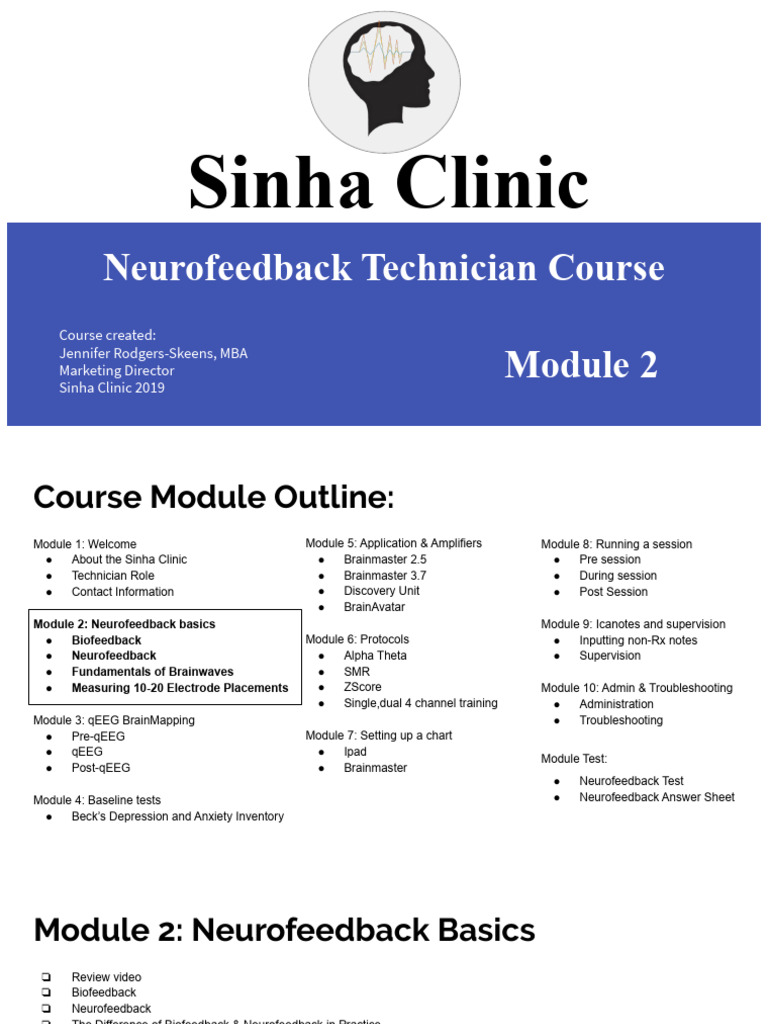 Neurofeedback Technician Module 2 Training | PDF | Neurofeedback ...