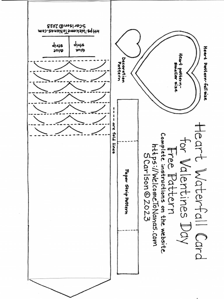 Heart Waterfall Card For Valentines Day | PDF