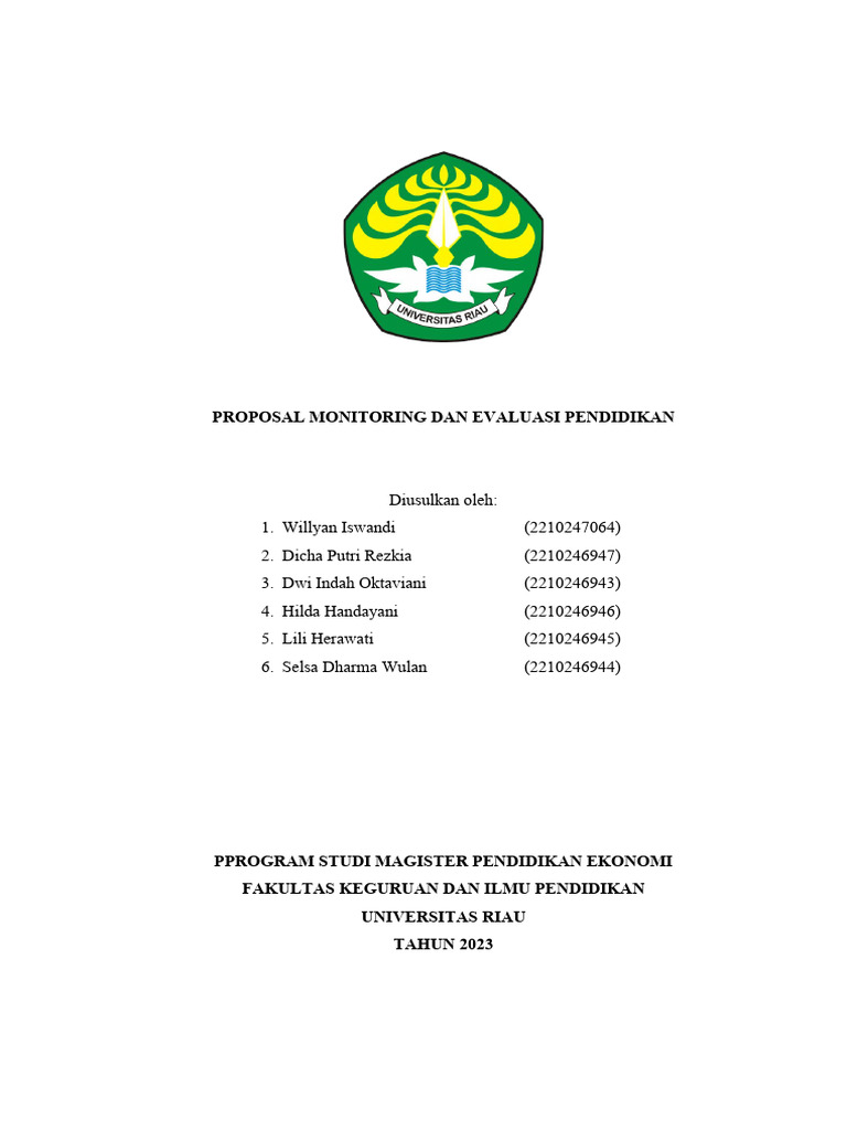 Proposal Monitoring Dan Evaluasi Pendidikan-1 | PDF