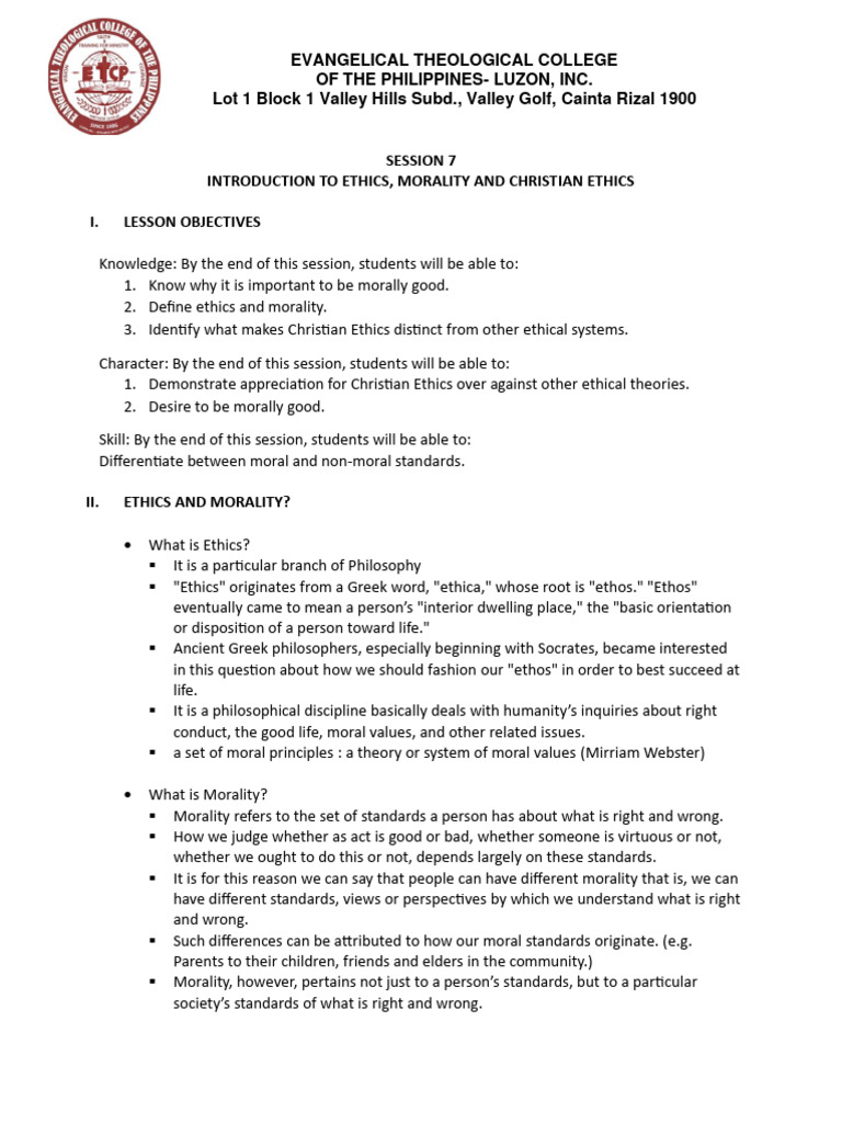 SESSION 7 Ethics and Morality (Students Copy) | PDF | Morality ...