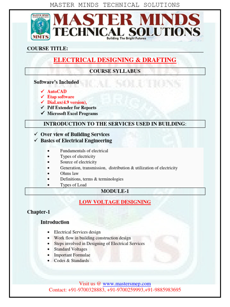 Electrical Design & Drafting Course | PDF | Capacitor | Lighting